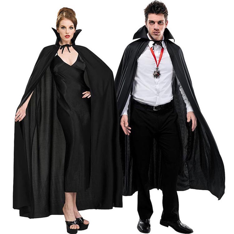 Adult Vampire Costume Hooded Robes Deluxe Halloween Cloak Full Length ...
