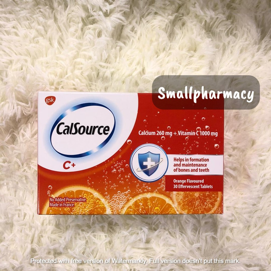 CalSource Calcium 260mg + Vitamin C 1000mg Effervescent Tablets 30s ...