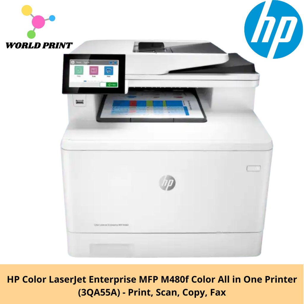 HP Color LaserJet Enterprise MFP M480f Color All in One Printer (3QA55A ...