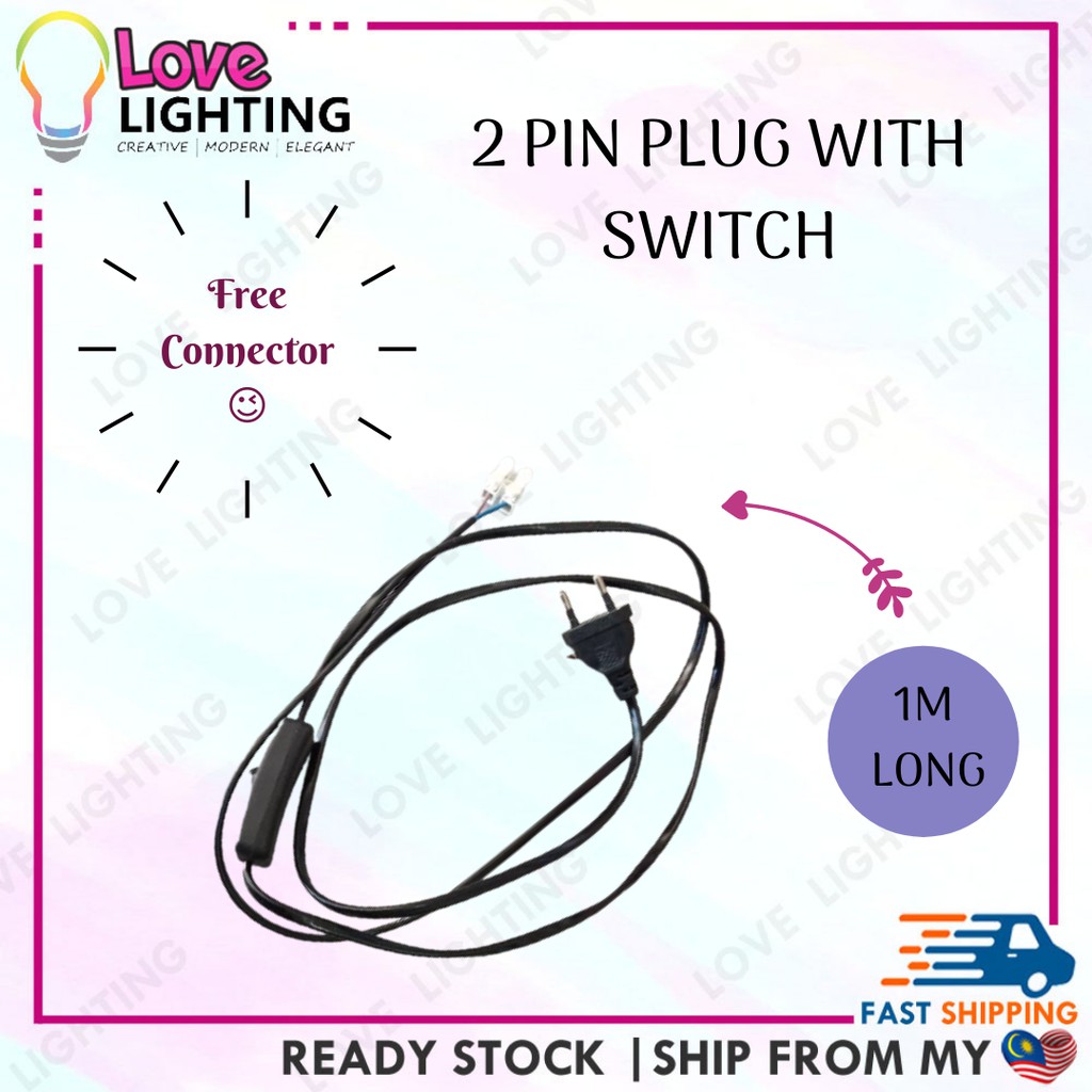 🔥HOT SALE!! Multi-purpose 2 pin plug wire come with SWITCH!!! FREE 1 ...