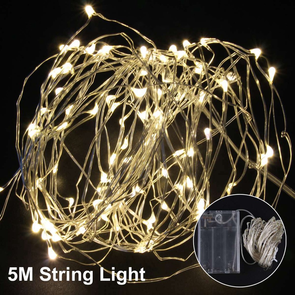 lampu hiasan Battery Operated LED Copper Wire Waterproof Outdoor String ...
