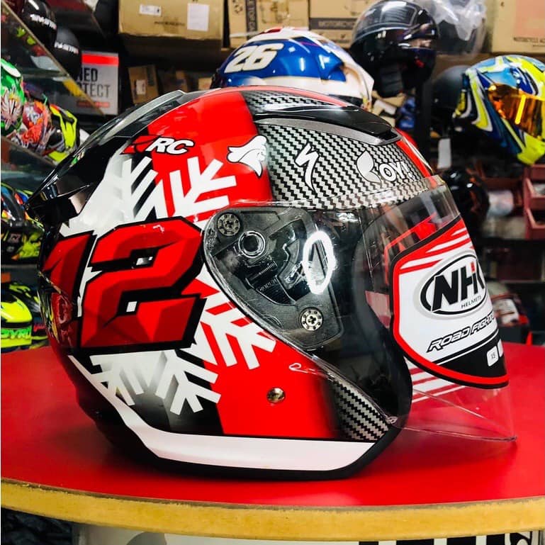 Original NHK R1 Double Visor Helmet UNECE Approved Motogp Honda Yamaha ...