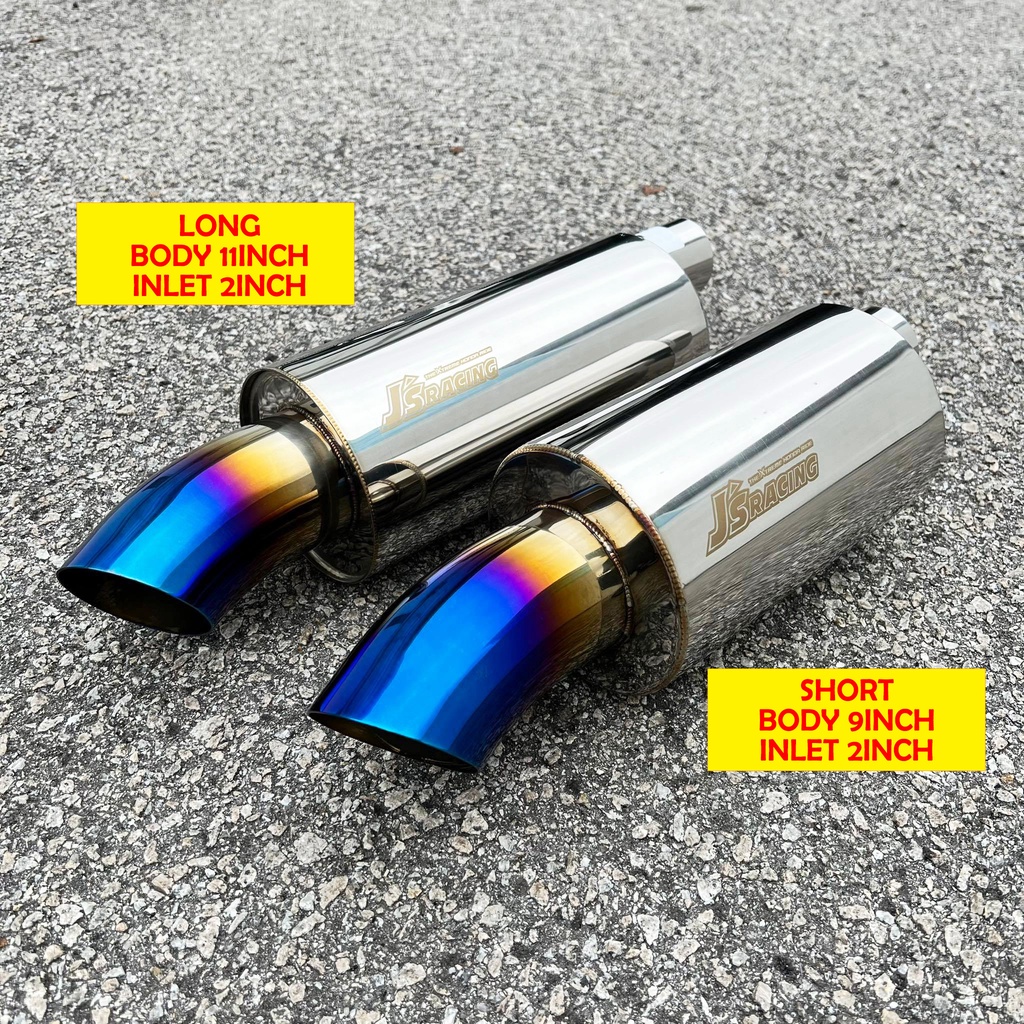 JS Racing S Flow Muffler Silent Bass Stainless Steel SUS304 | Shopee ...