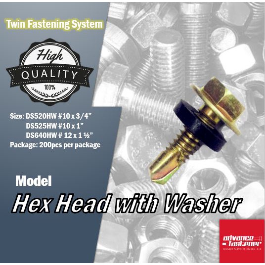 Twin Fastening System TF DS520-HW DS525-HW DS640-HW Hex Head with ...