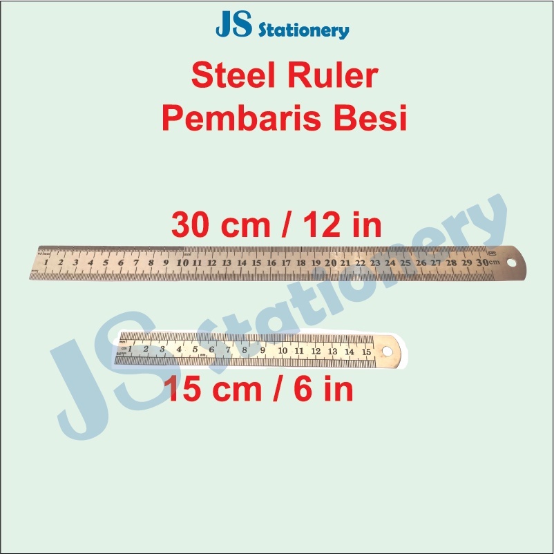 Steel Ruler 6in (15cm) 12in (30cm) Pembaris Besi Metal Ruler | Shopee Malaysia