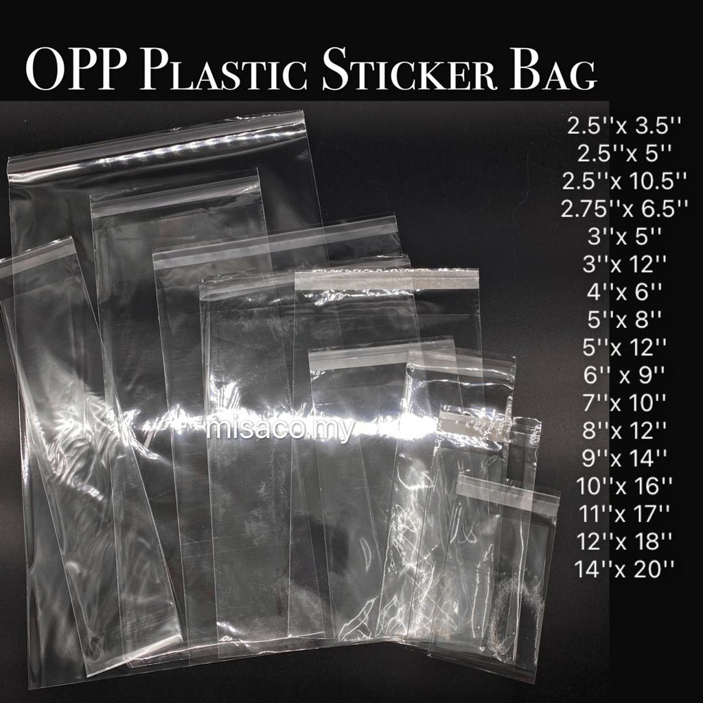 OPP Plastic Sticker Bag Clear Transparent Plastic Packing Self adhesive Packaging Bag For Toast Gift Bag Shopee Malaysia