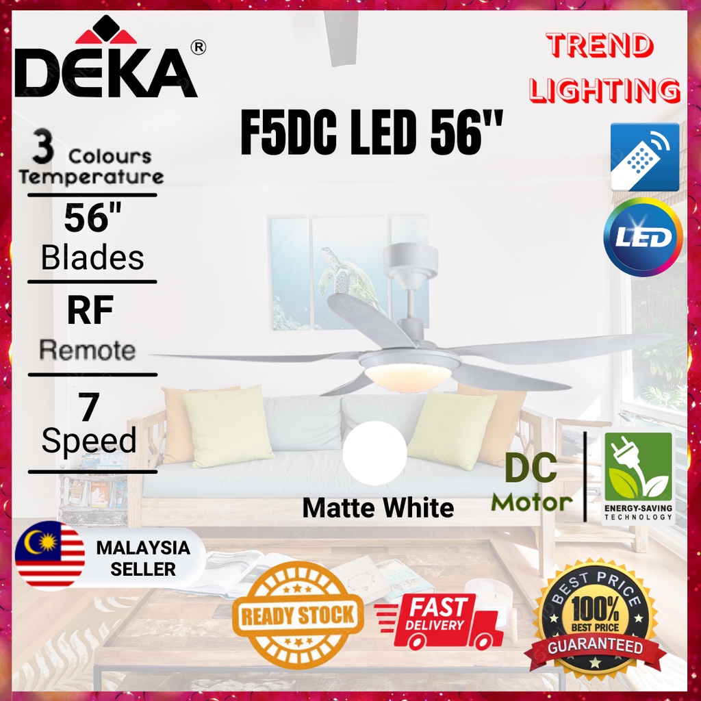 [ New Model In 2022 ] DEKA Ceiling Fan F5DC F5DCL 56" 46" DC Motor 14 ...