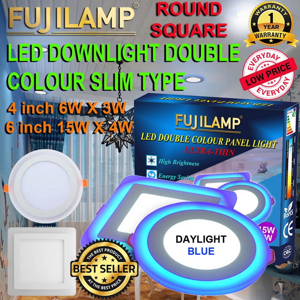 [local seller] Double Color LED Panel Light Round Square (15+4w)(6+3w ...