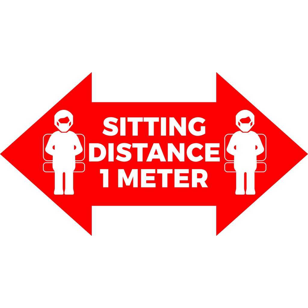 CUSTOM SOCIAL DISTANCING|STICKER SITTING DISTANCE 1METER SOCIAL DITANCE ...