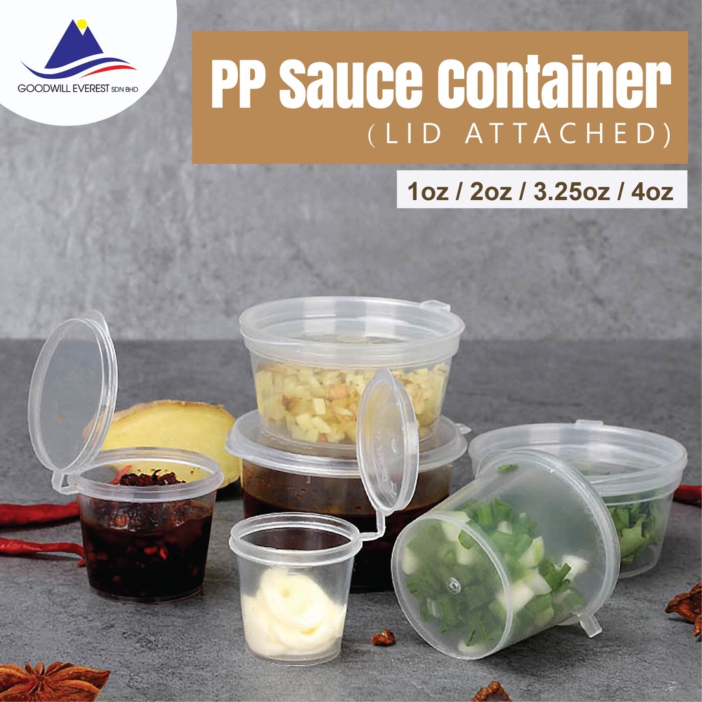 PP Sauce Container (LID ATTACHED)/ PP Sauce Cup/ 一次性连体酱料盒 | Shopee Malaysia