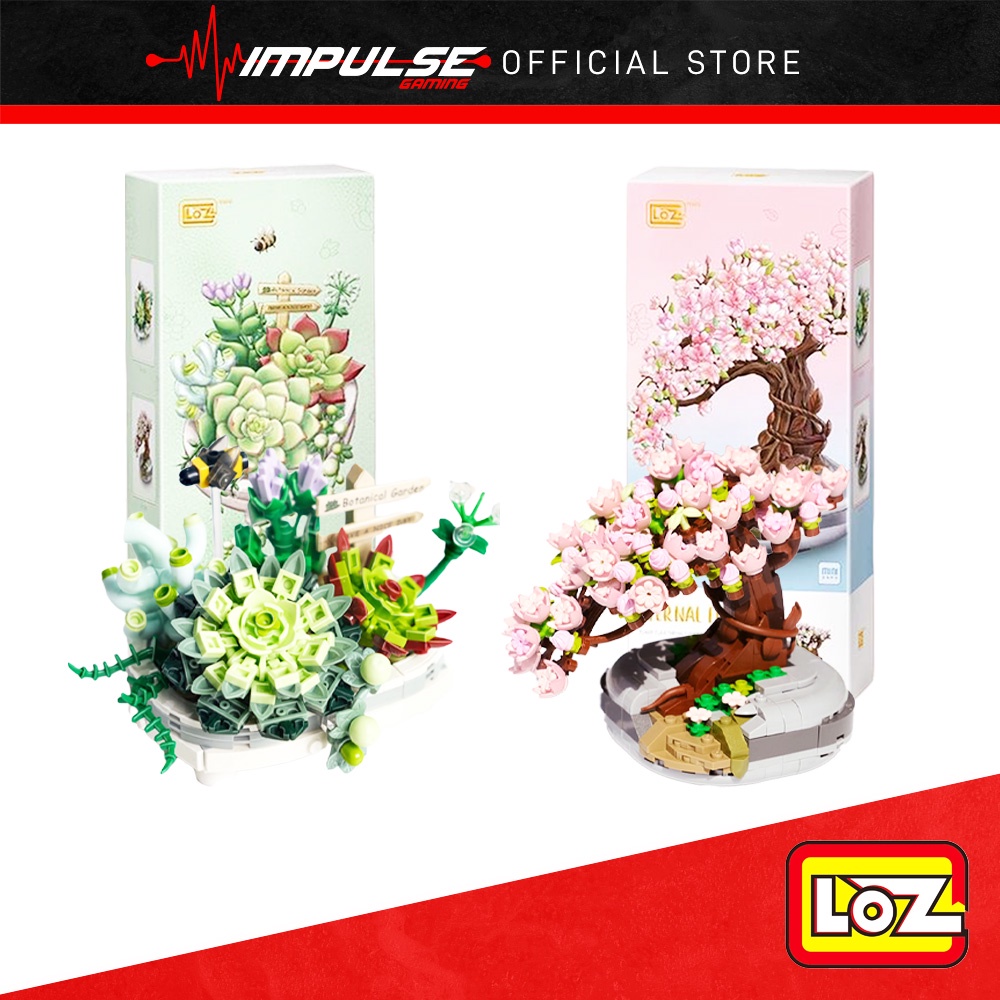 LOZ Mini Blocks 1660 / 1661 Micro Potted Plant Sakura / Succulent | Shopee Malaysia