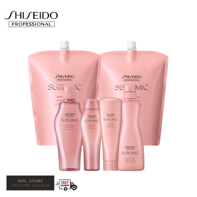 Shiseido Sublimic Airy Flow Shampoo 250ml/500ml/1800ml, Treatment 250g/500g/1800g (For Unruly ...