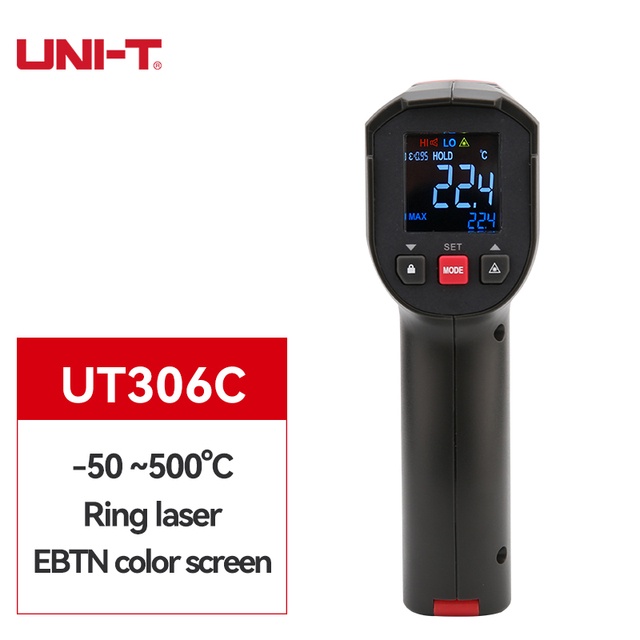 UNI-T UT306C UT306S Industrial Infrared Thermometer Oil Temperature Water Warm Air Conditioning ...