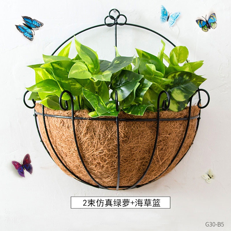 Mudah Tenunan Keranjang Tergantung Orkid Dinding Tergantung Pasu Bunga ...