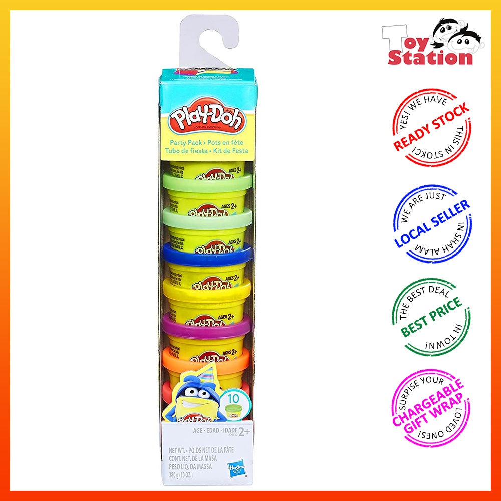 ORIGINAL Hasbro Play-Doh Party Pack 10 (1 Oz) Cans Assorted Color ...