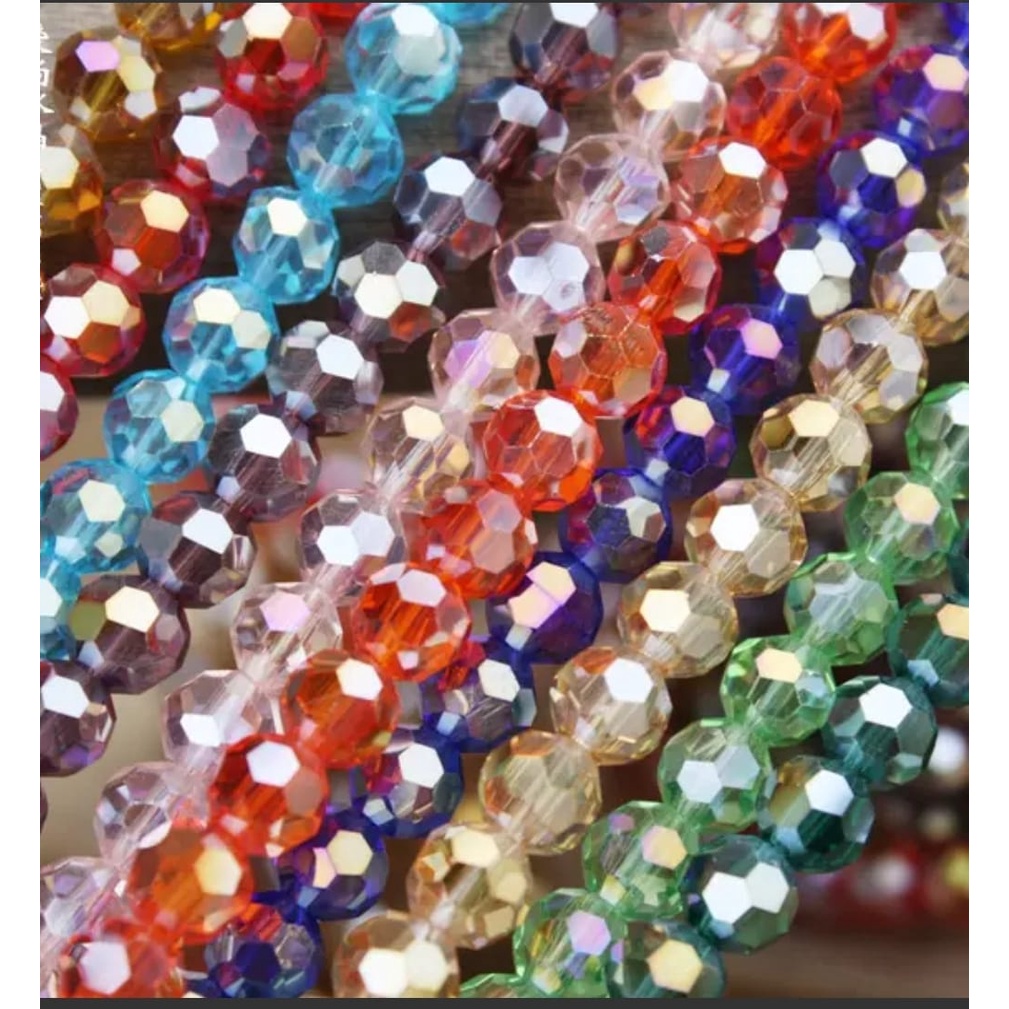 4mm Round Crystal Ball Beads, Round Faceted Crystal Glass Beads for DIY ...