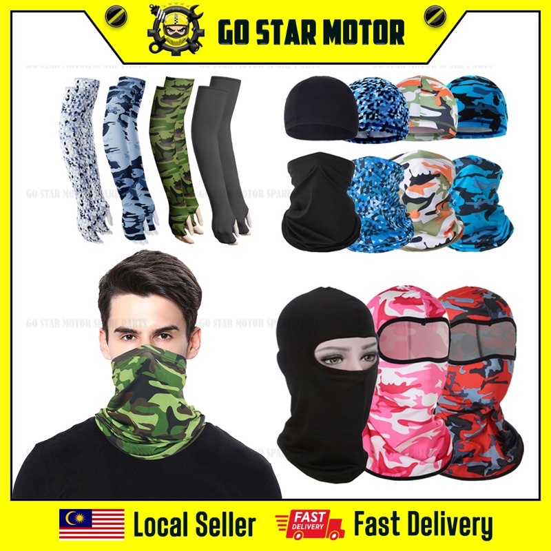 UV Protection Arm Sleeve Hand Sock face mask Bandana Sarung Lengan ...