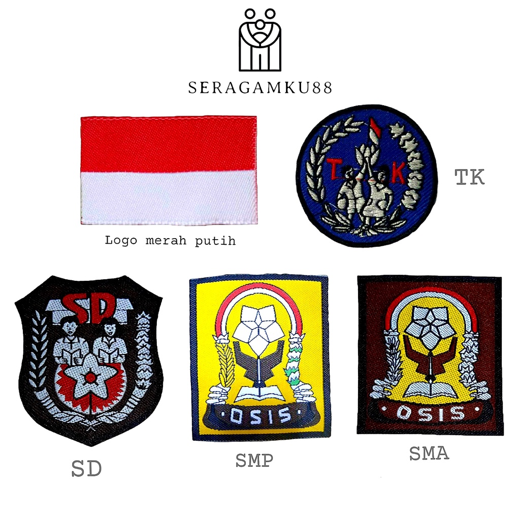 MERAH PUTIH Badge Logo Bet Pocket Bet School Uniform Kindergarten SD ...