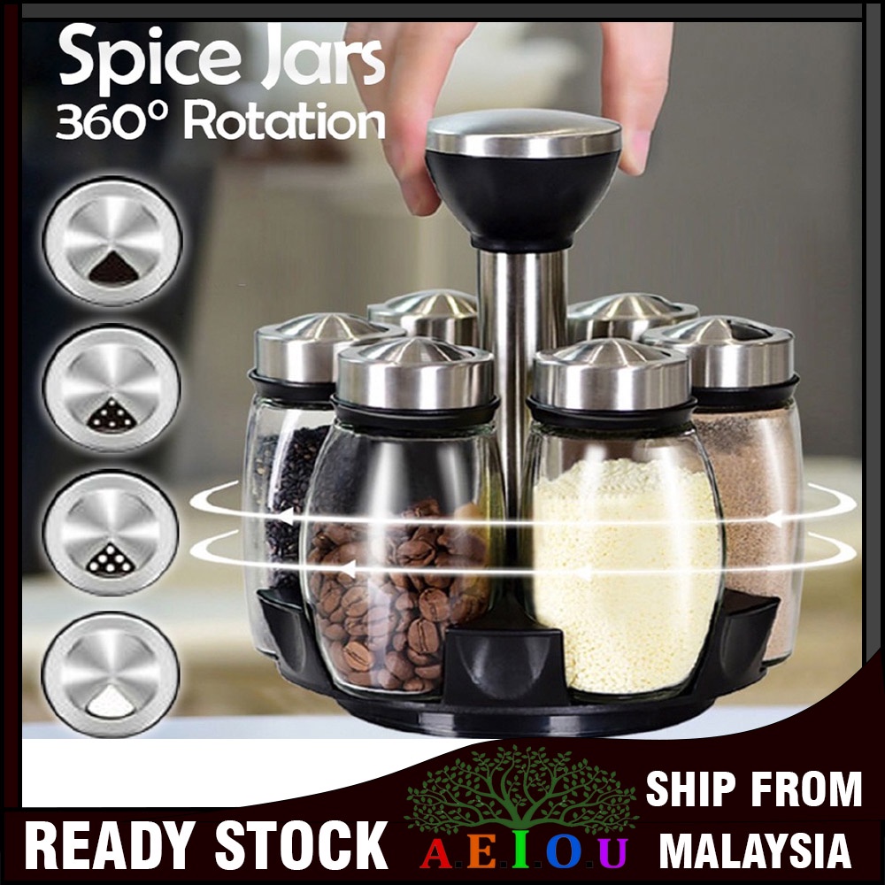 7 keping balang rempah ratus keluli tahan karat putaran 360 darjah ...