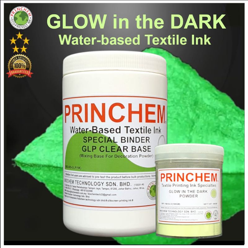 PRINCHEM GLOW IN THE DARK WATER-BASED TEXTILE INK (1SET) FOR SILKSCREEN ...