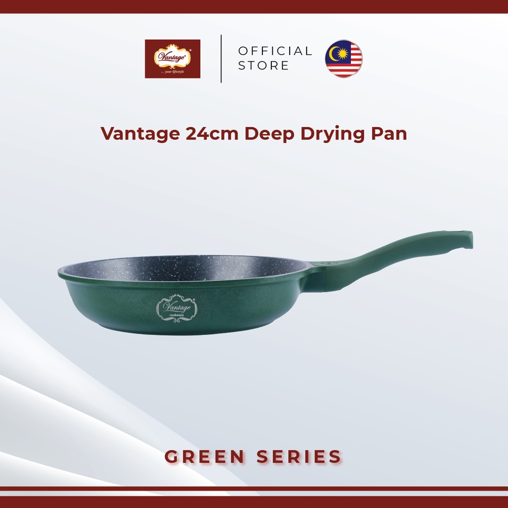 Vantage Non-Stick Die Cast Deep Frying Pan - Green Series (24cm/2.0L ...