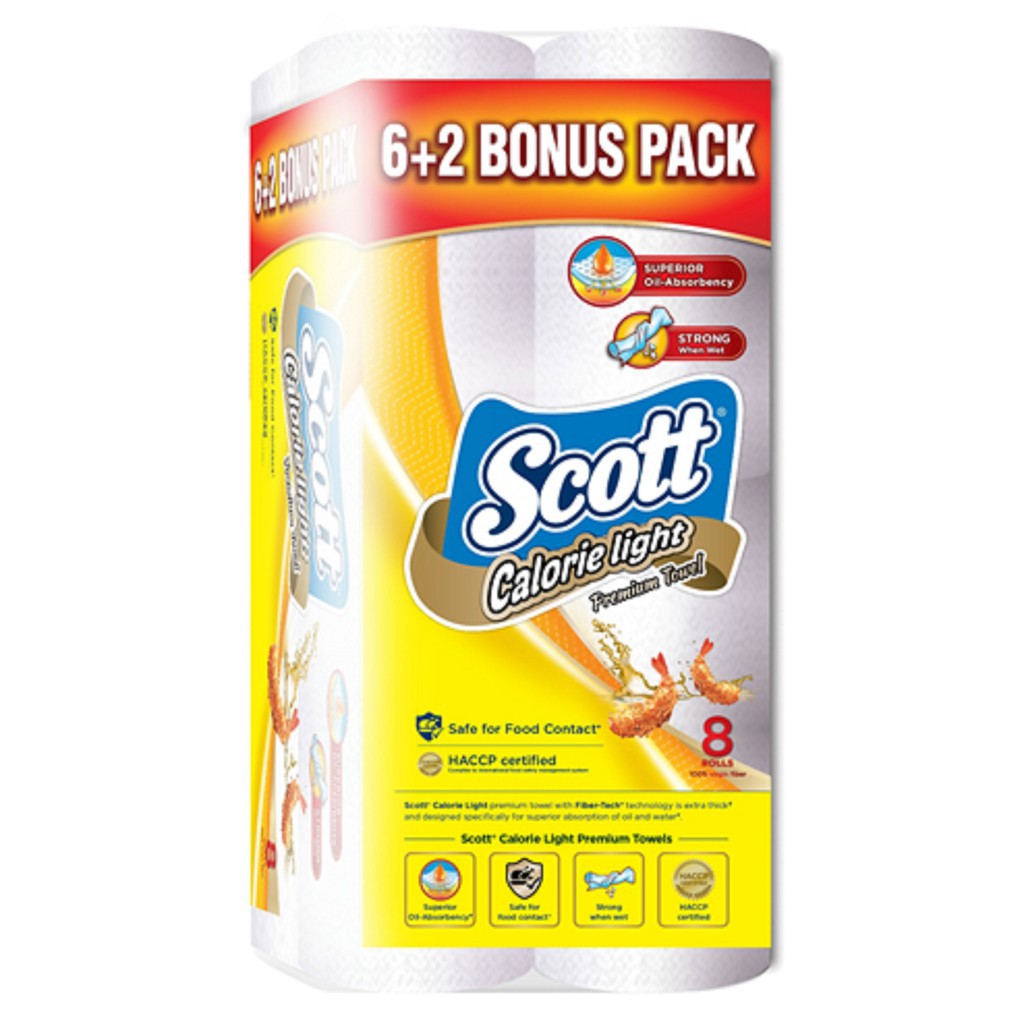 Scott Kitchen Towel Calorie Light /Tisu Serap Minyak 2 rolls/6roll ...