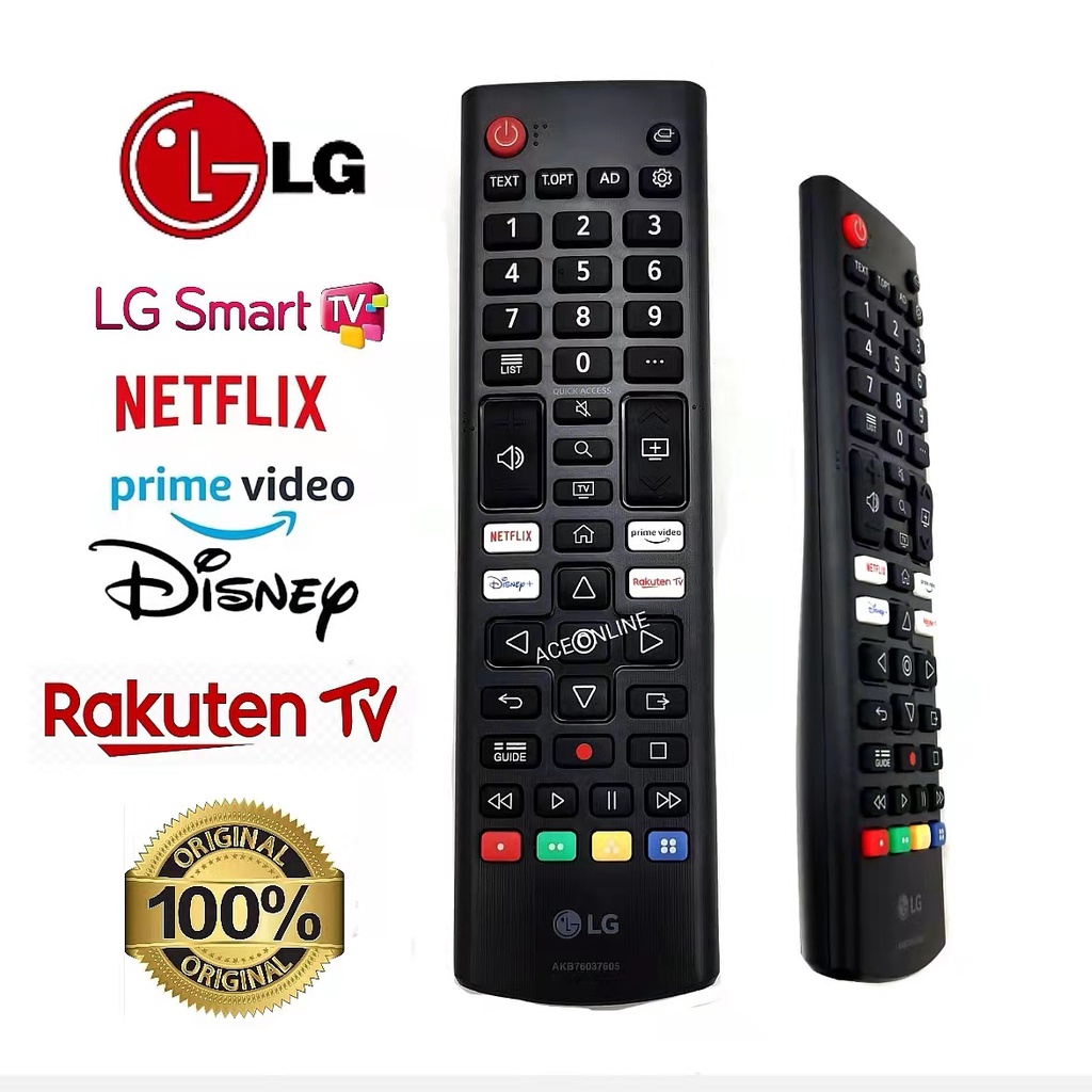 Original LG Smart TV Remote Control AKB76037605 With Netflix ,Prime Video ,Disney+ ,Rakuten TV ...