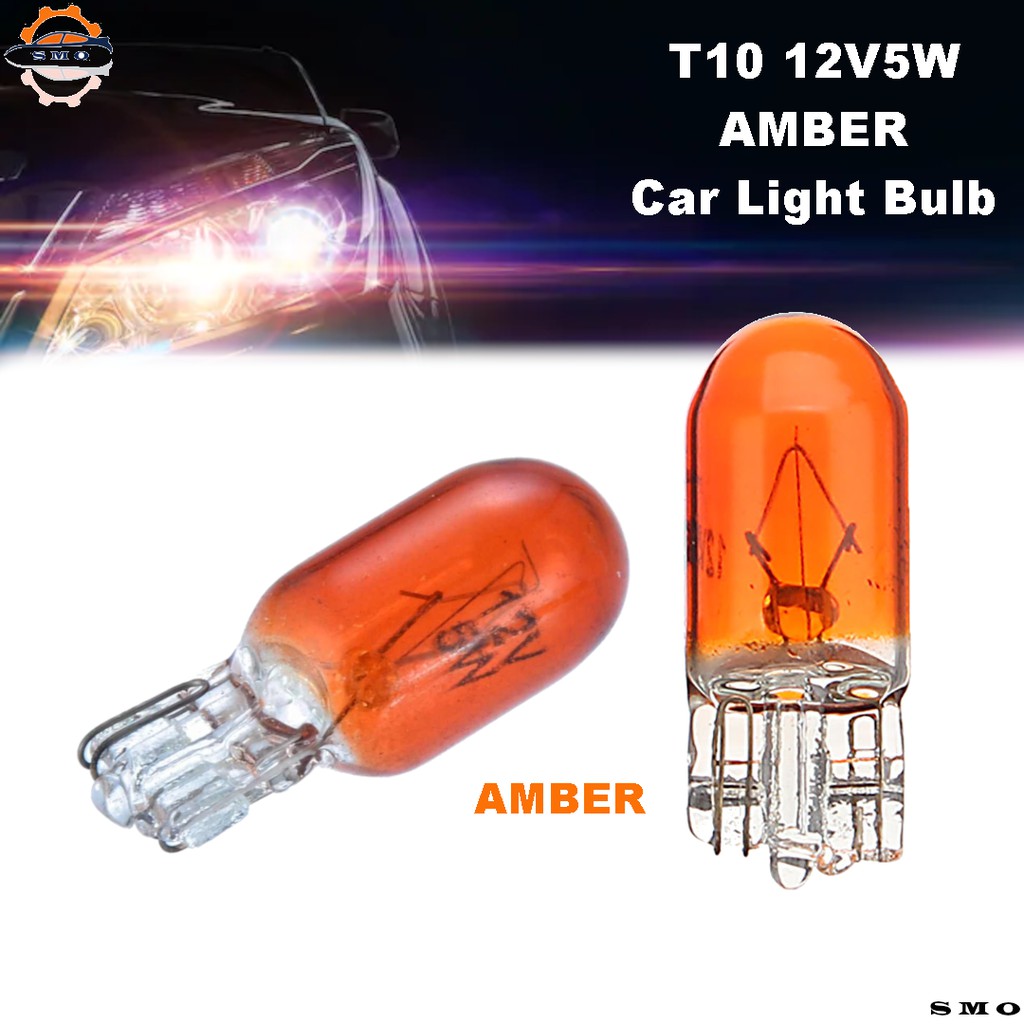 T10 12V5W Car Light Bulb Amber Orange Lampu Kecil Kereta Viva Myvi Axia ...