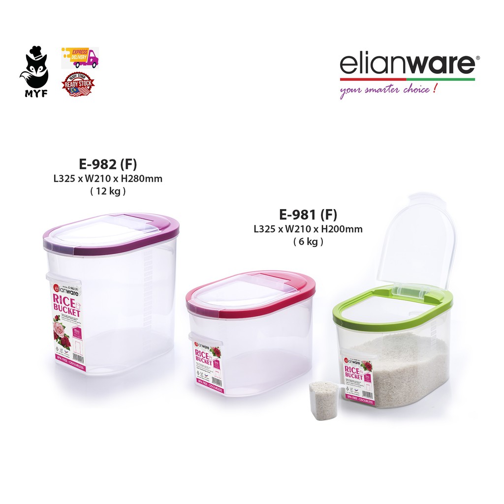 Elianware E-981(F) 5kg / E-982 (F) 10kg BPA Free Space-Saving Plastic ...