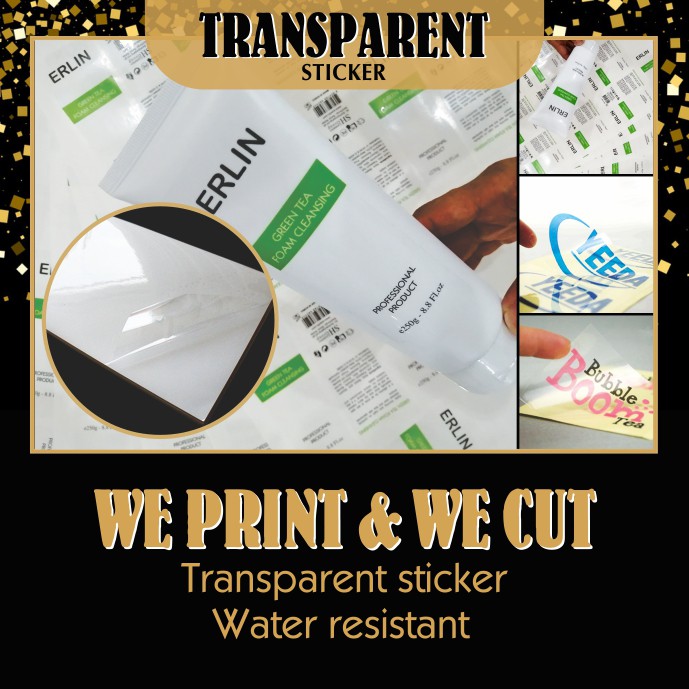 Custom print sticker / Sticker Printing / Transparent Sticker per sheet ...
