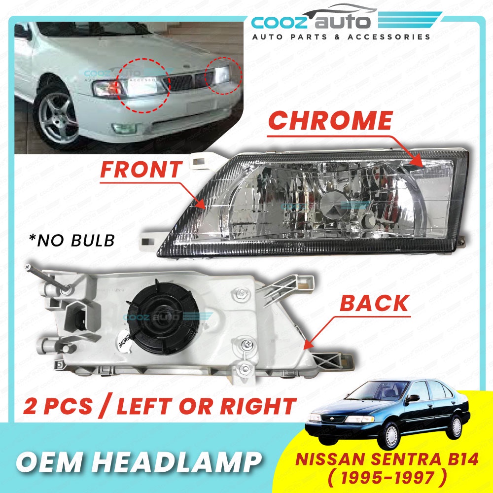{ CLEARANCE } Nissan Sentra B14 1995 - 1997 Chrome Headlamp Right Left ...