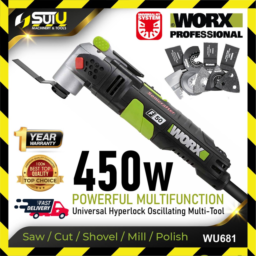 WORX WU681 Sonicrafter® Universal Hyperlock® Oscillating Multi-Tool 450W | Shopee Malaysia