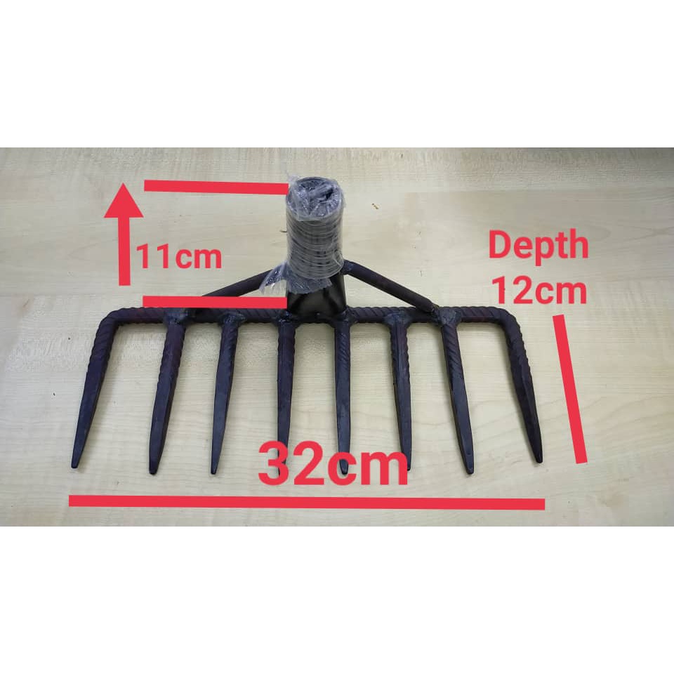 HEAVY DUTY Riverted Teeth Rake Gardening Tools Garden Grass Rake ...