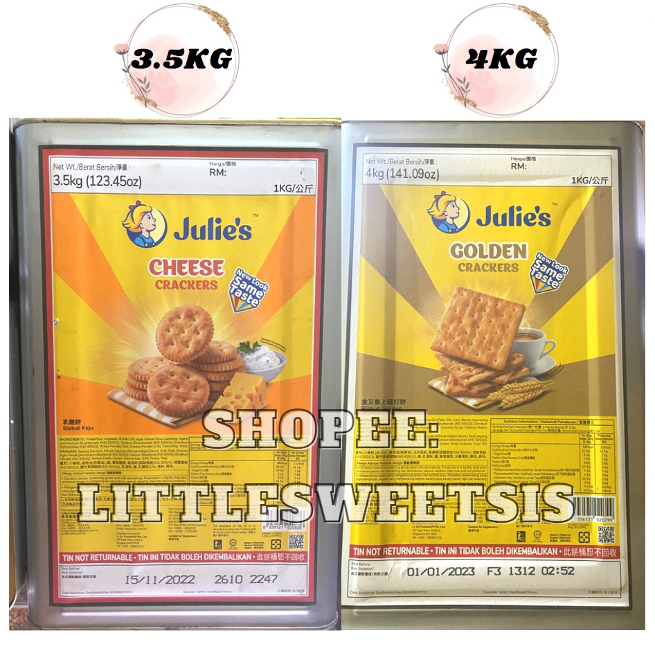 JULIE'S CHEESE CRACKERS/ GOLDEN CRACKERS/ CHEESE CRACKERS - BISKUT TIN ...