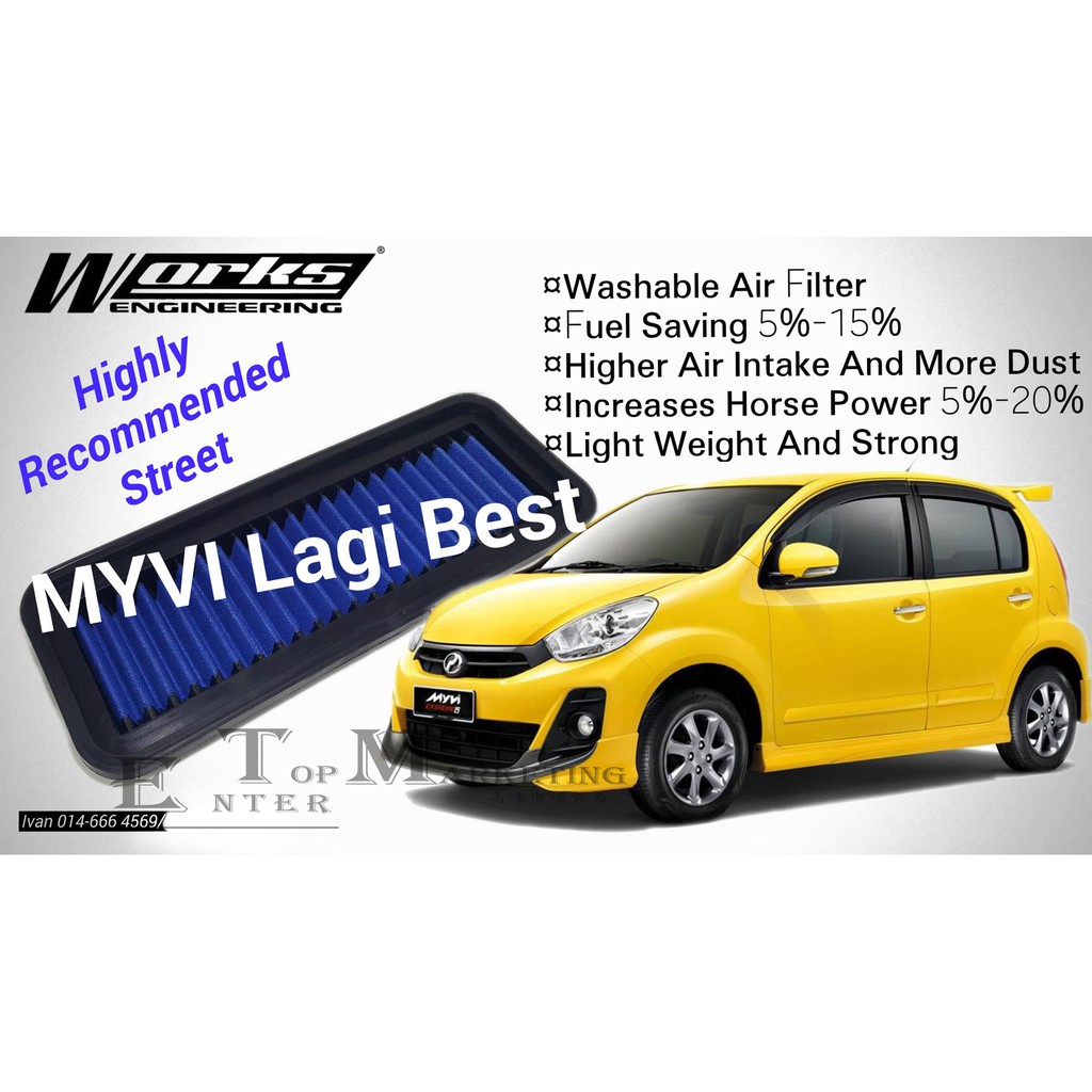 Air Filter PERODUA Alza 1.5 MYVI 1.5 / 1.3 Lagi Best WORKS ENGINEERING ...
