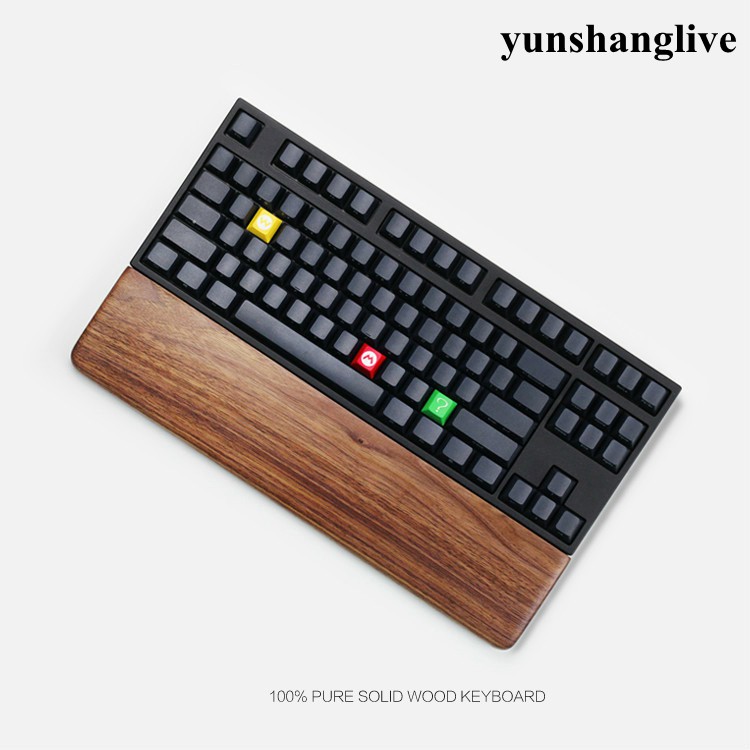 Keyboard hand support black walnut mechanical keyboard solid wood hand ...