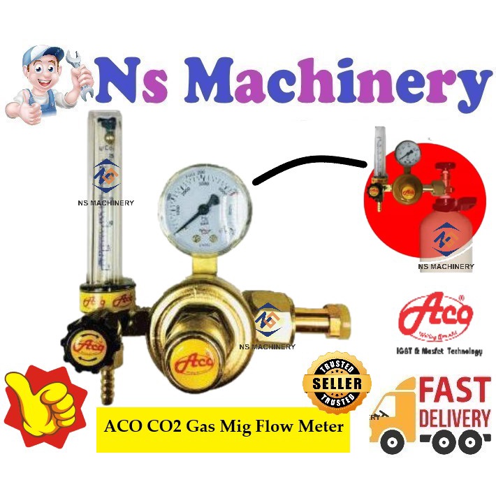 ACO CO2 Gas Mig Flow Meter / Welding Weld / Flowmeter MIG Regulator ...