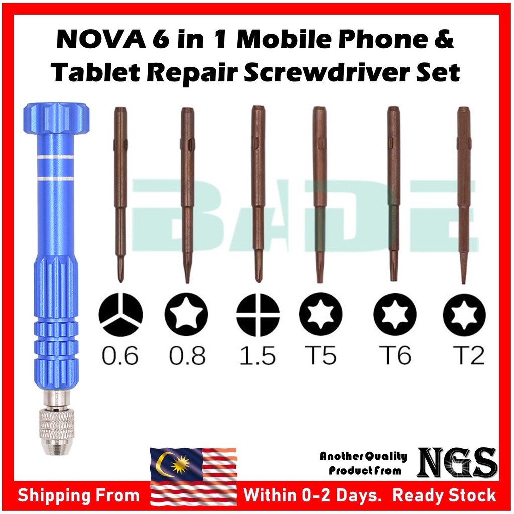NOVA 6 in 1 Mobile Phone & Tablet Computer Laptop Repair Tool Kit ...