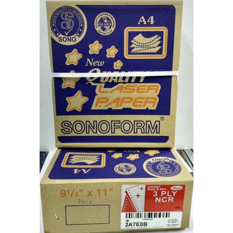 Sonoform A4 Computer Form (9.5”x11”, 3 Ply, NCR, Black Image) [PUXRC ...