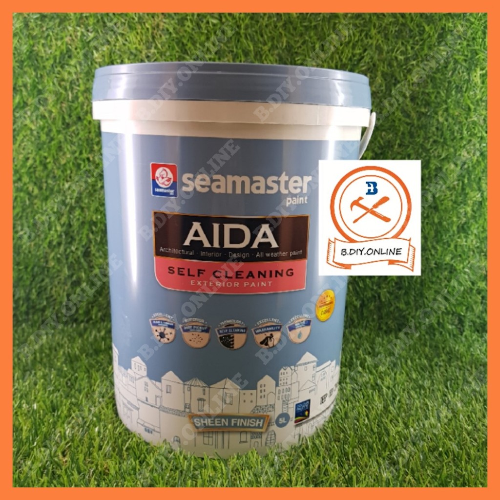 5 Liter-White Colour-Seamaster Paint AIDA Self Cleaning for Exterior ...