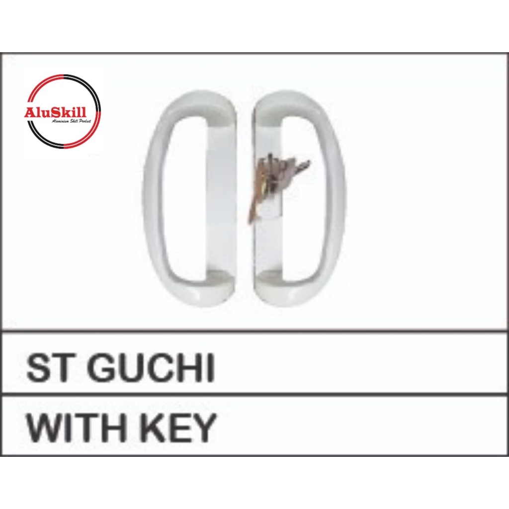 ST GUCHI SLIDING DOOR HANDLE & LOCK (WHITE) | Shopee Malaysia
