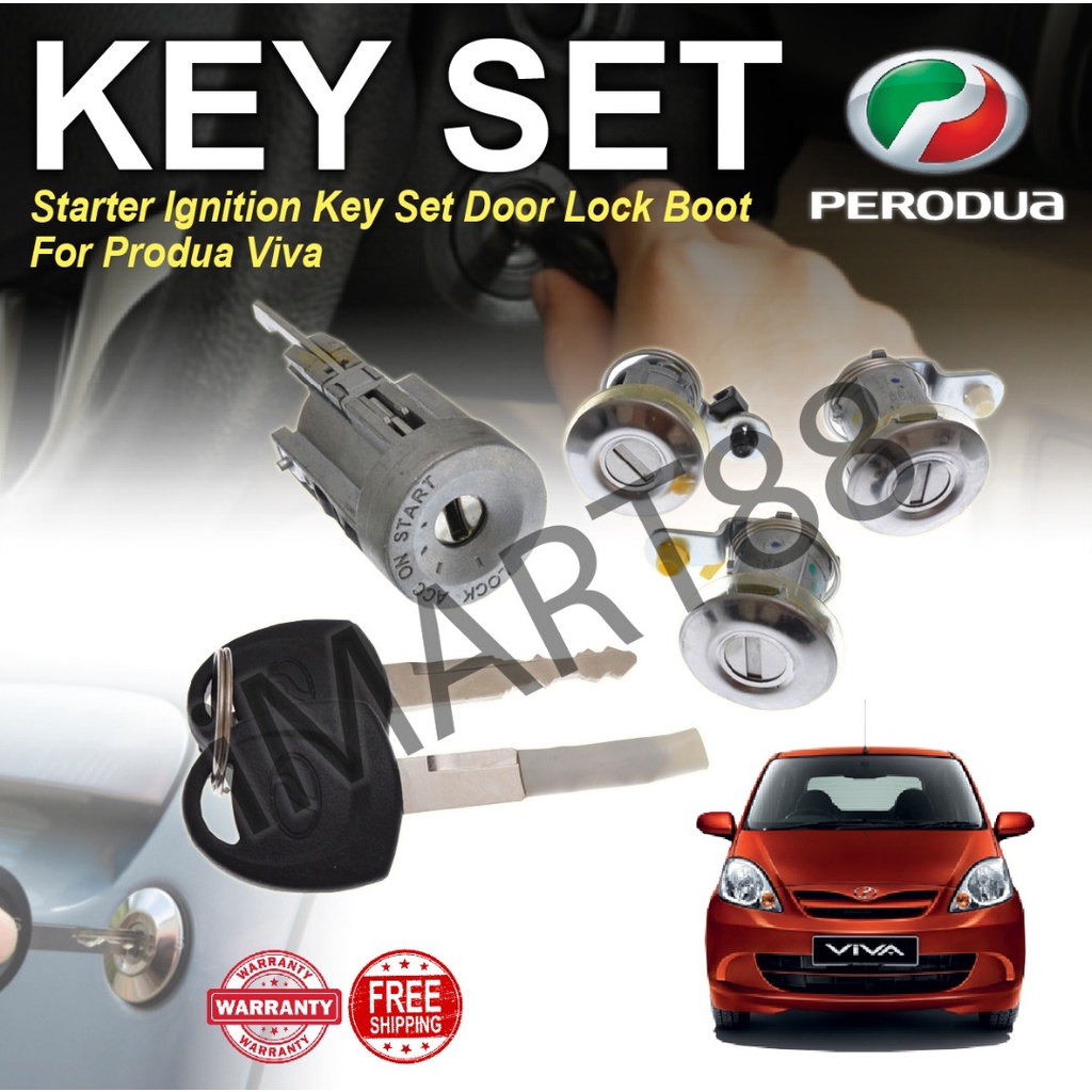 Perodua Viva Key Set Starter Switch Kunci Start Kereta Lock Pintu Full ...