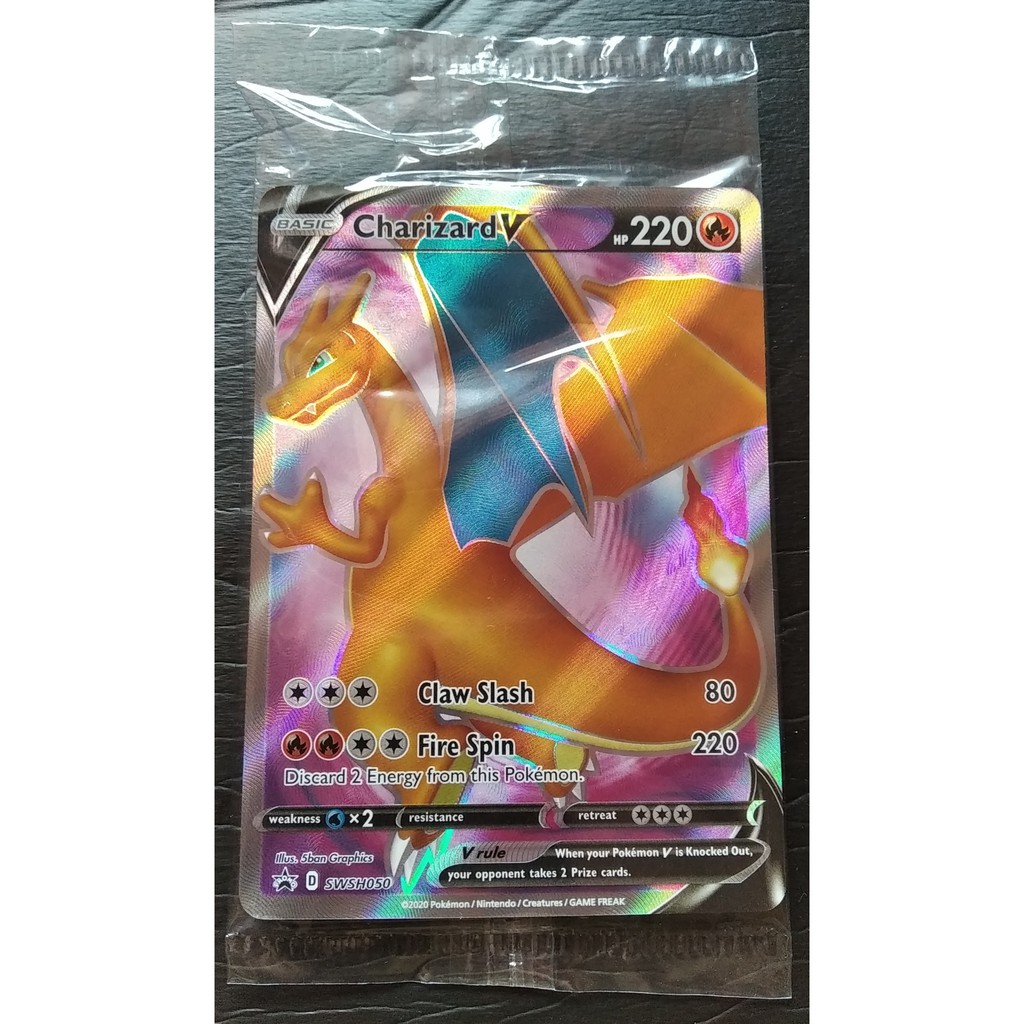 Pokemon V: Charizard V SWSH050 Promo Full Art English Version ︳100% ...