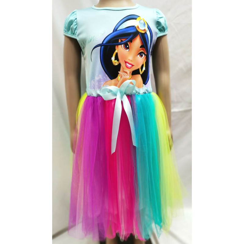 Disney Princess Jasmine Rainbow Dress 110-150cm | Shopee Malaysia