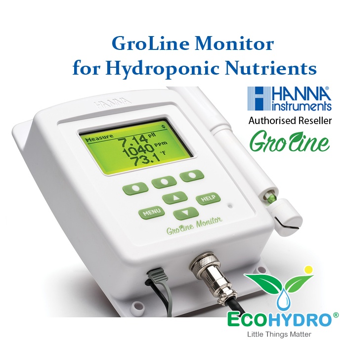 Hanna Groline Monitor for Hydroponic Nutrients with Inline Probe EC PH ...