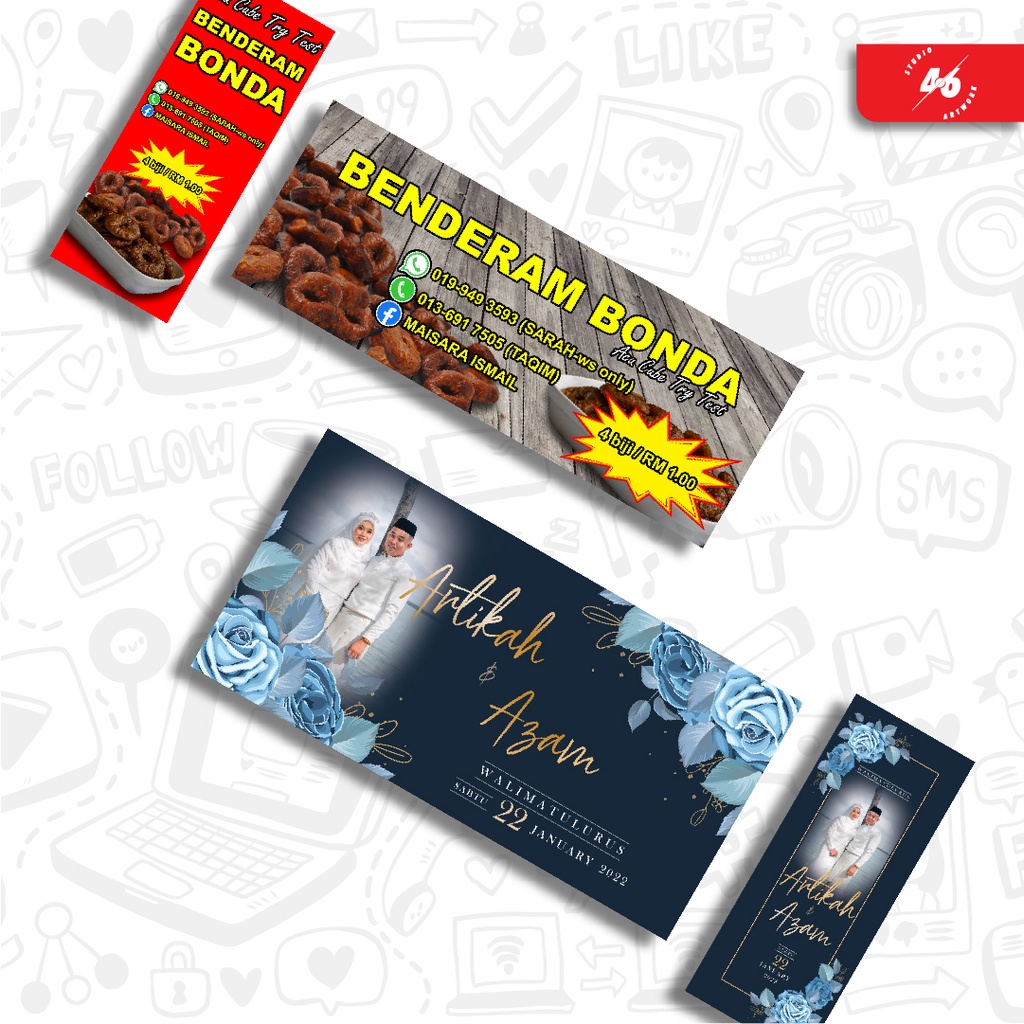 GRAPHIC DESIGN SERVICES/BANNER/POSTER/NAMECARD/KHAT/LOGO/LABEL | Shopee ...