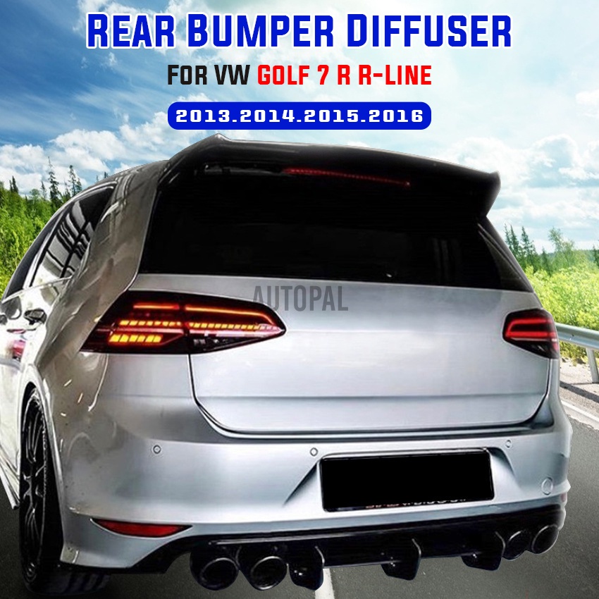 Matte Black Car Rear Bumper Diffuser Tail Apron Flaps Side Splitters ...
