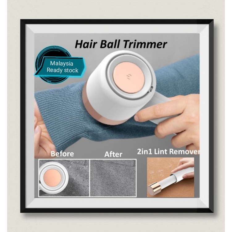🇲🇾 2in1 Hair Ball Trimmer Lint Remover Portable Wireless Rechargeable ...