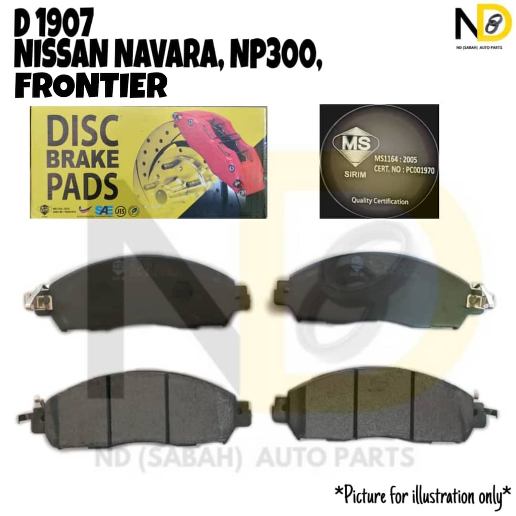 NISSAN NARAVA NP300 / D23 D1907 FRONT BRAKE PAD | Shopee Malaysia