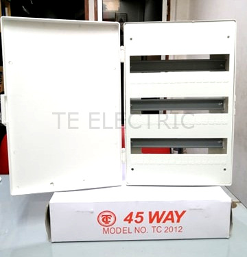 TC2012 45 WAY PVC DB BOX / MCB BOX SURFACE TYPE THREE ROWS 460 X 320 X ...